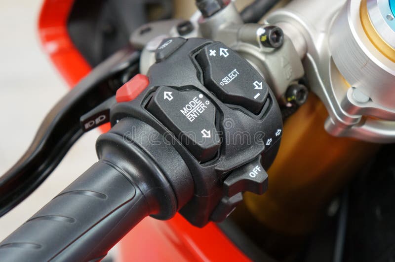 Close Up Switch Control Light Big Bike Motorcycle Stock Photo - Image ...