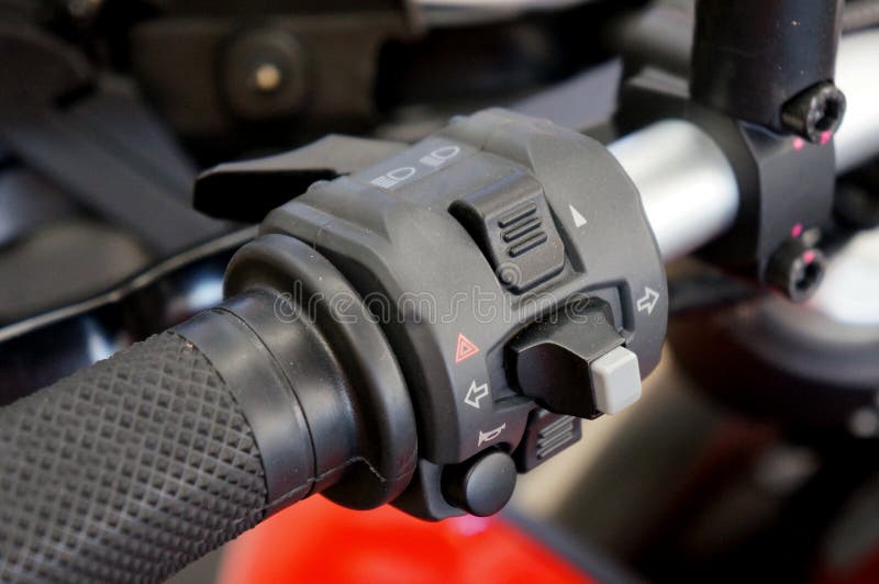 Close Up Switch Control Light Big Bike Motorcycle Stock Image - Image ...