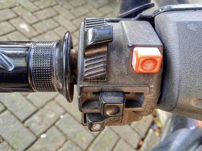 Motorcycle Switch on the Left, Close Up Stock Image - Image of control ...