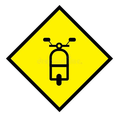 Motorcycle Symbol on Yellow Sticker, Bike Riding Concept Stock Vector ...