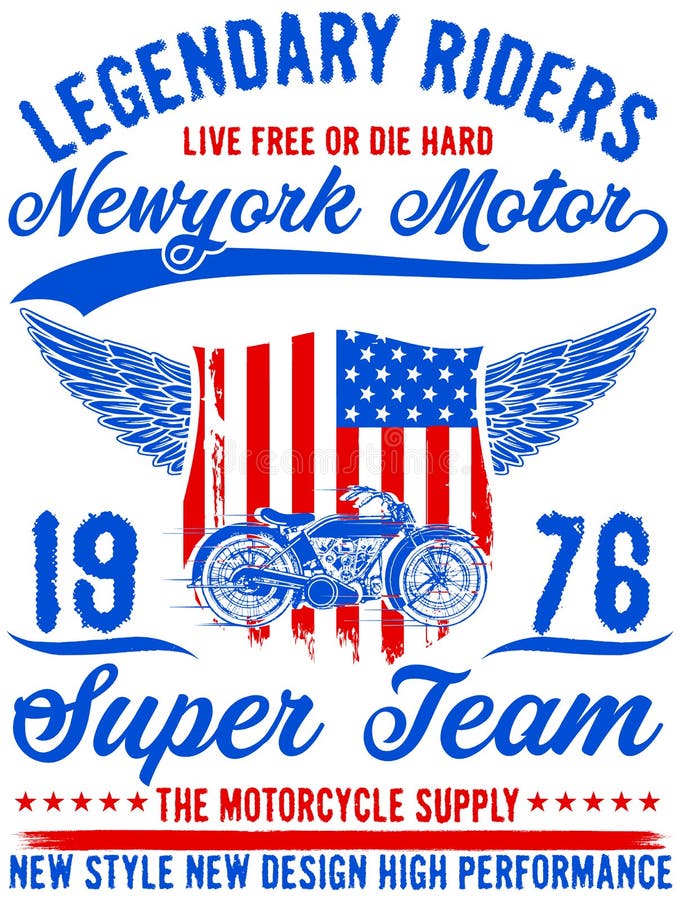 Motorcycle Tee Graphic Design Stock Vector - Illustration of bike ...