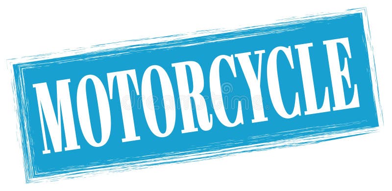 MOTORCYCLE Text Written on Blue Stamp Sign Stock Illustration ...
