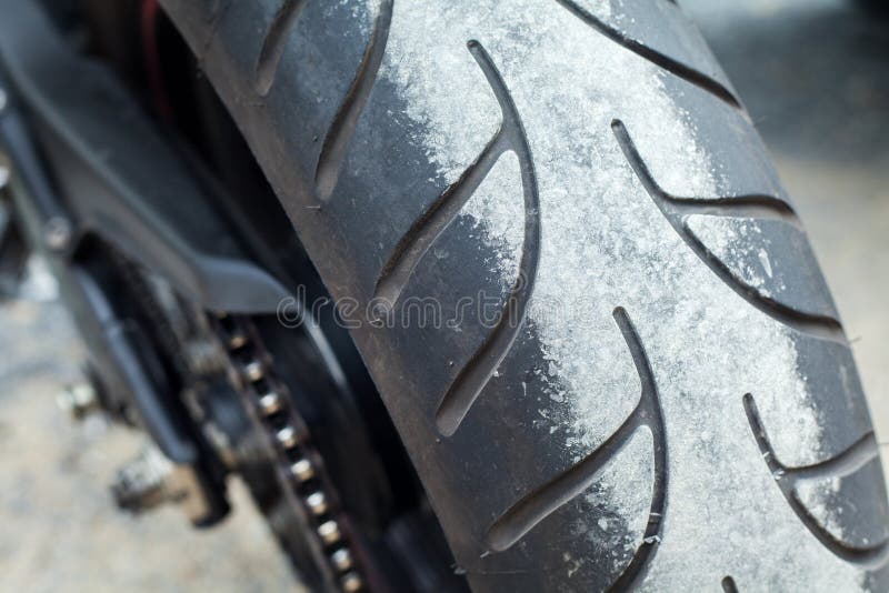 Motorcycle Tire Rubber Back Wheel Stain Stock Photo - Image of detail ...