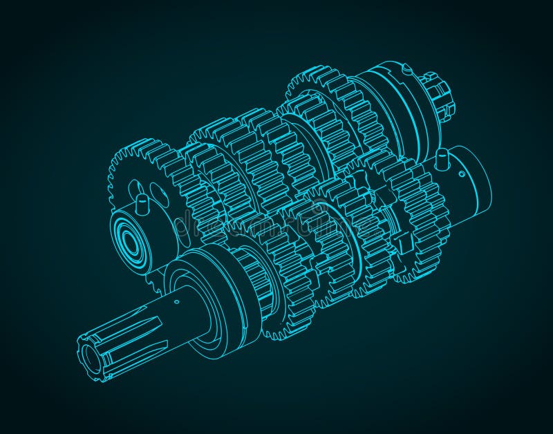 Motorcycle Transmission Blueprint Stock Illustration - Illustration of ...
