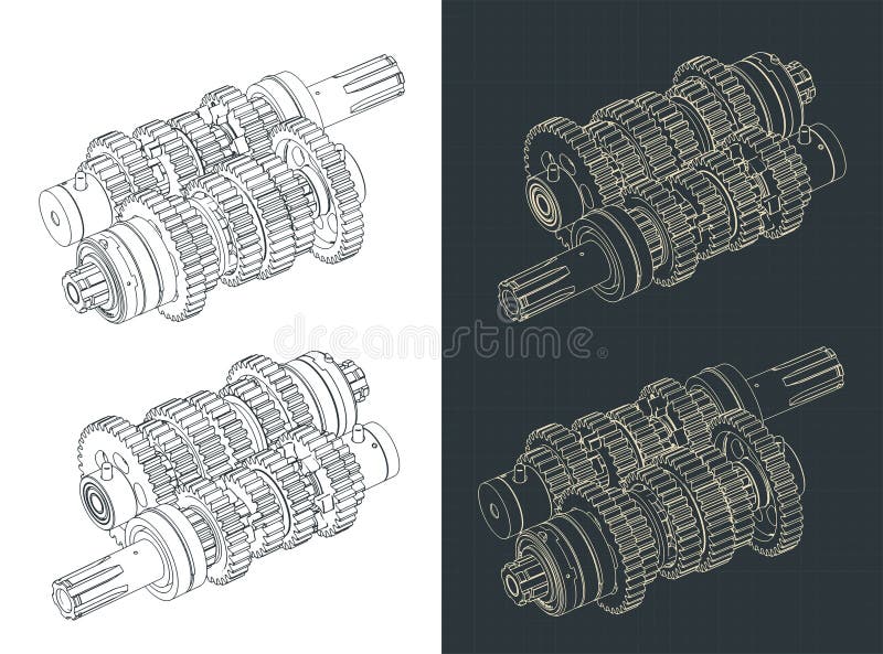 Motorcycle Transmission Blueprints Stock Illustration - Illustration of ...