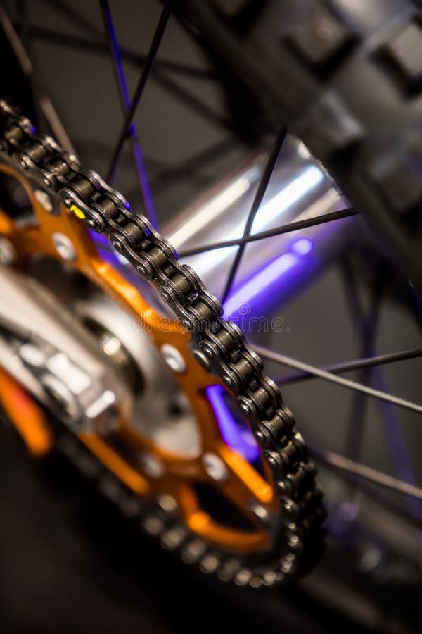 Motorcycle Transmission Chain Stock Photo - Image of detail, equipment ...