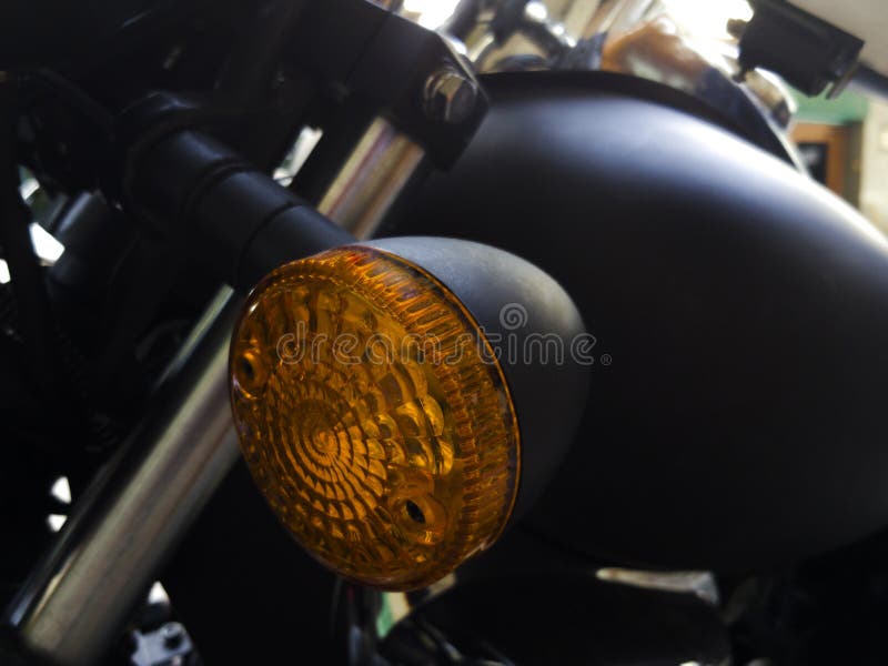 Motorcycle Turn Signal Tail Light and Brake Light Stock Photo - Image ...