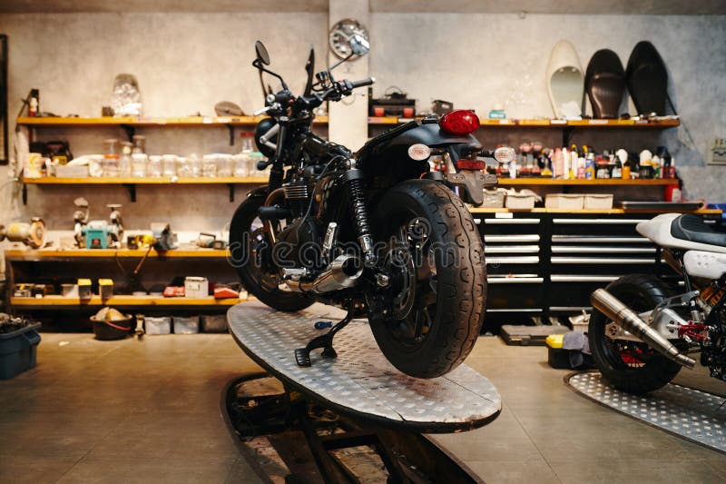 Motorcycle Under Maintenance Stock Image - Image of repair, fixing ...