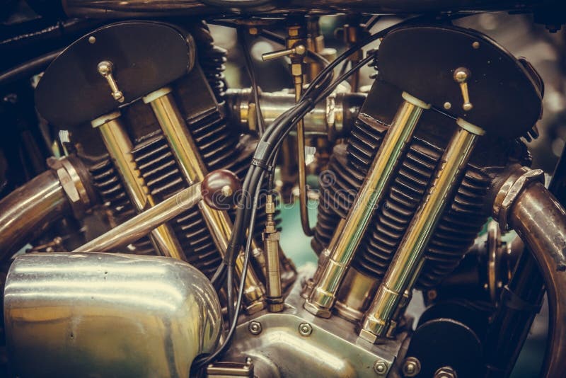 Motorcycle V Twin engine stock image. Image of twin - 130972591