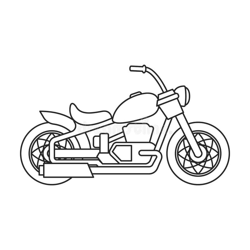 Motorcycle Vector Icon.Outline Vector Icon Isolated on White Background ...