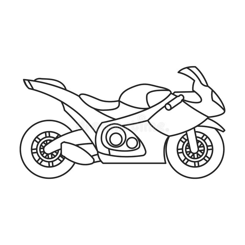 Motorcycle Vector Icon.Outline Vector Icon Isolated on White Background ...
