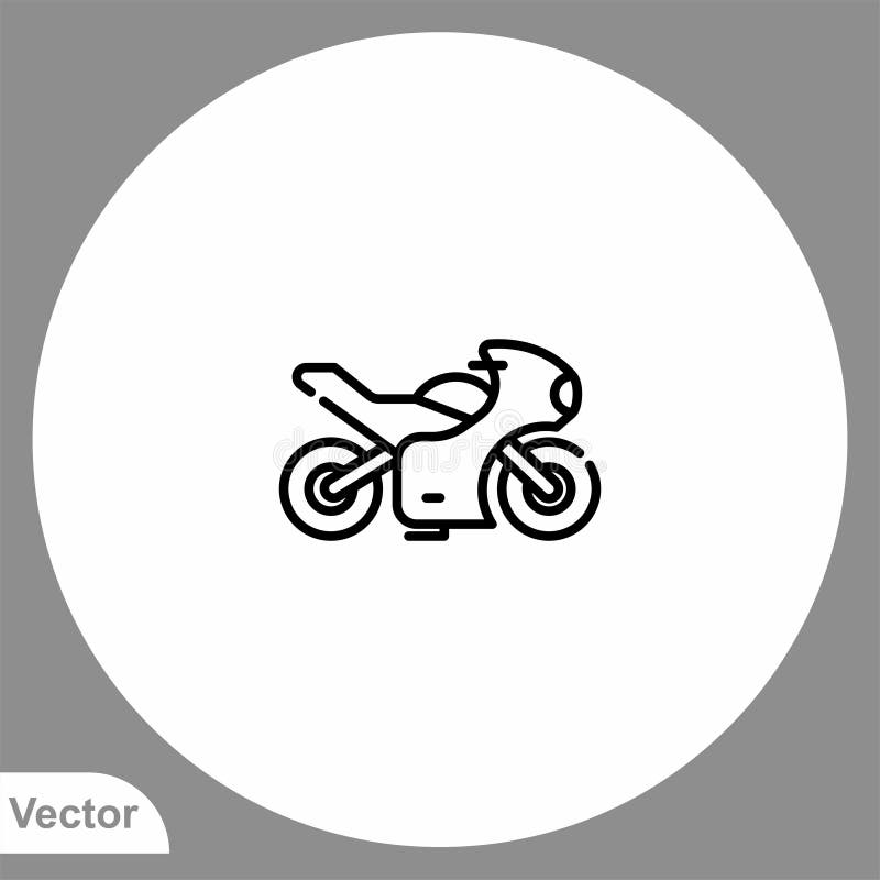 Motorcycle Vector Icon Sign Symbol Stock Vector - Illustration of icon ...