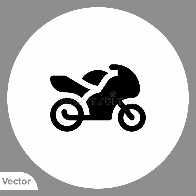 Motorcycle Vector Icon Sign Symbol Stock Vector - Illustration of ...