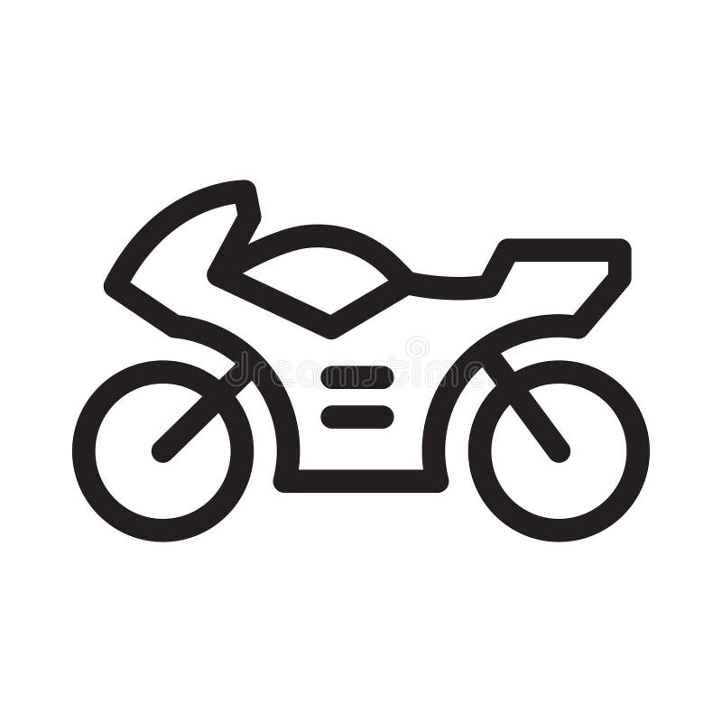 Motorcycle Vector Thin Line Icon Stock Vector - Illustration of ride ...
