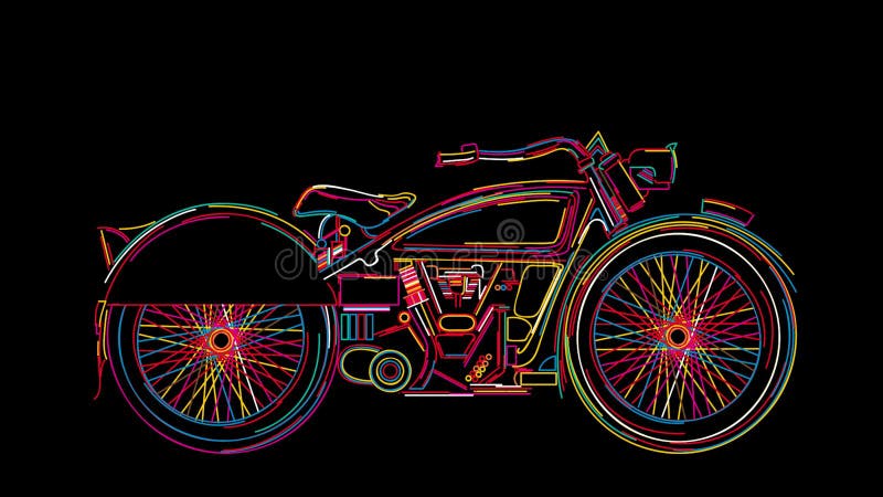 Motorcycle stock footage. Video of black, motor, animation - 215874200