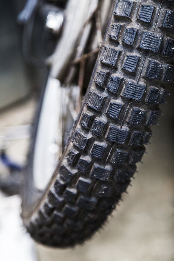 Motorcycle Wheel Front or Rear with Focus on Tyre Stock Image - Image ...