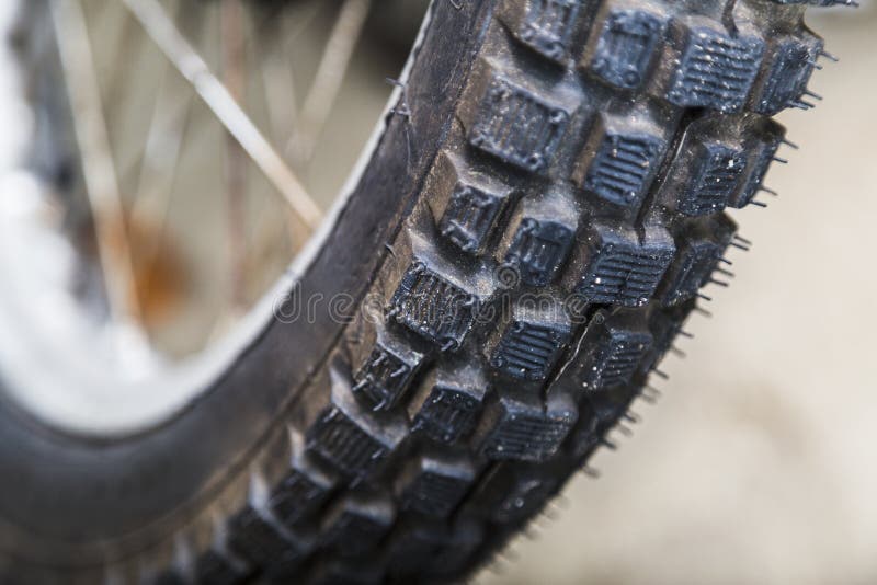 Motorcycle Wheel Front or Rear with Focus on Tyre Stock Photo - Image ...