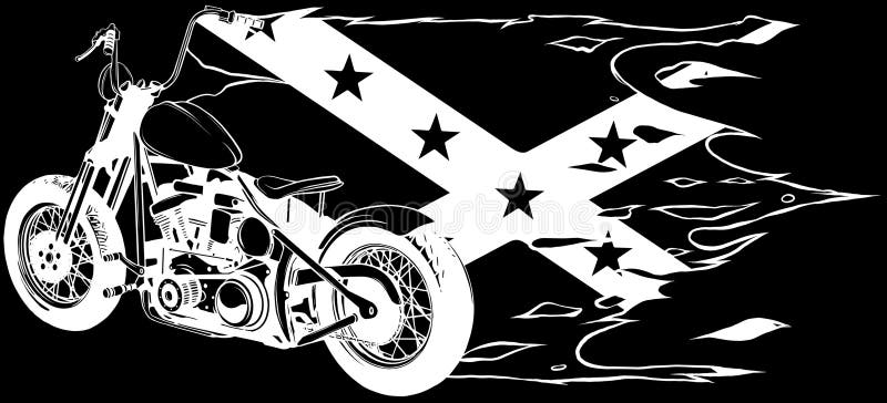 Motorcycle in White Line on Black Background Stock Vector ...