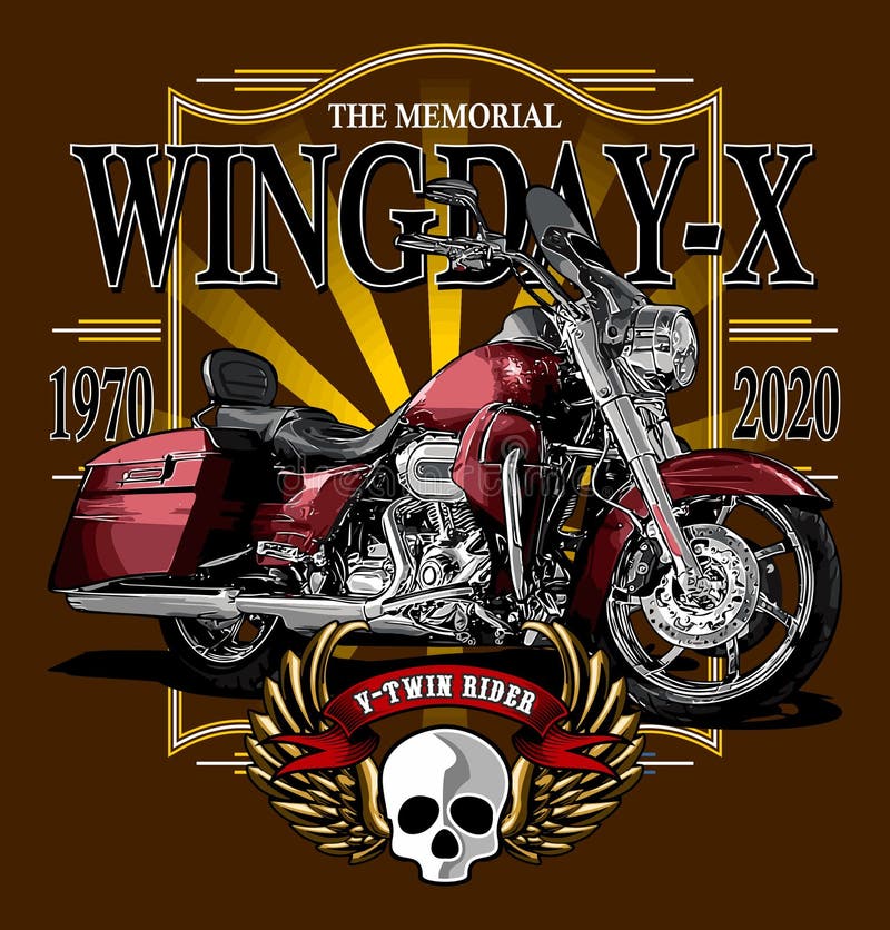 Motorcycle and Wing Day Pin Stock Vector - Illustration of wheel, retro ...