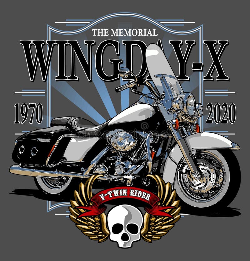 Motorcycle and Wing Day Pin Stock Vector - Illustration of brand ...