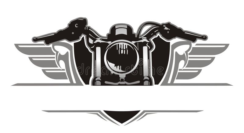 Motorcycle ribbon emblem stock illustration. Illustration of vintage ...