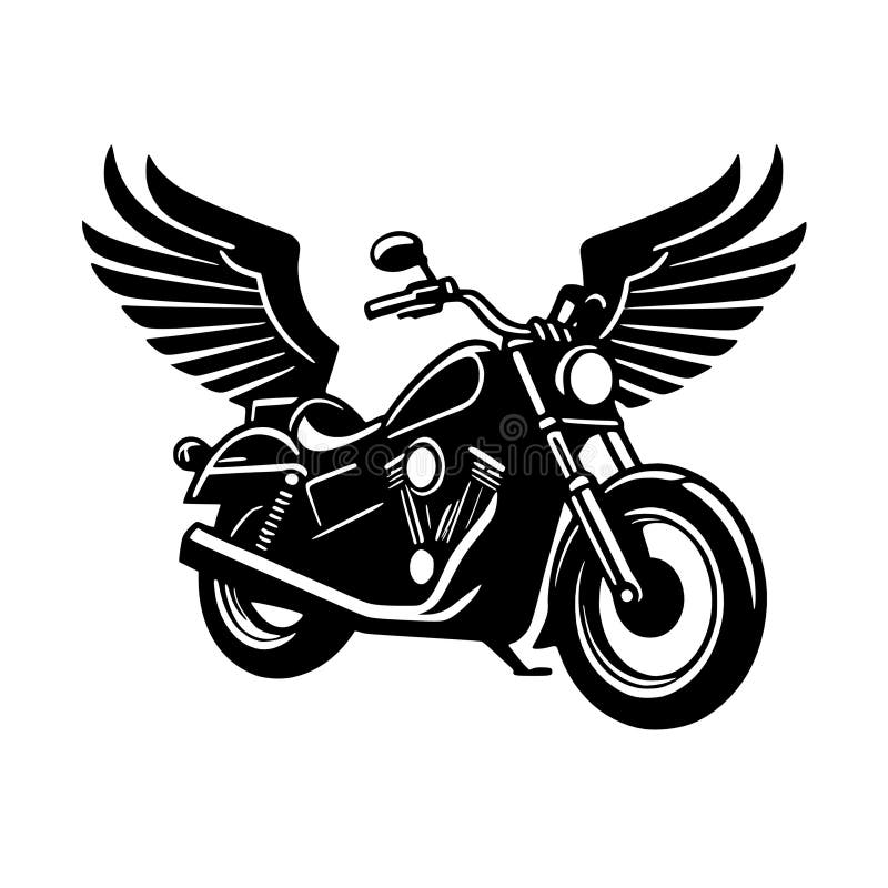 Motorcycle Wings Emblem Illustration Design Stock Illustration ...