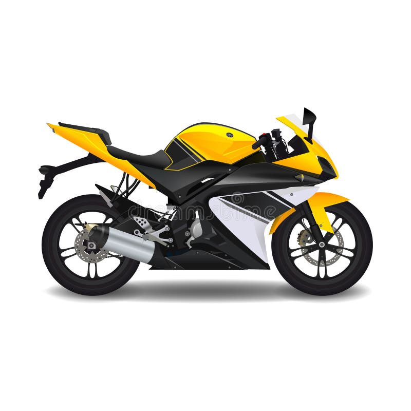 Motorcycle. Yellow Sport Bike Stock Illustration - Illustration of ...