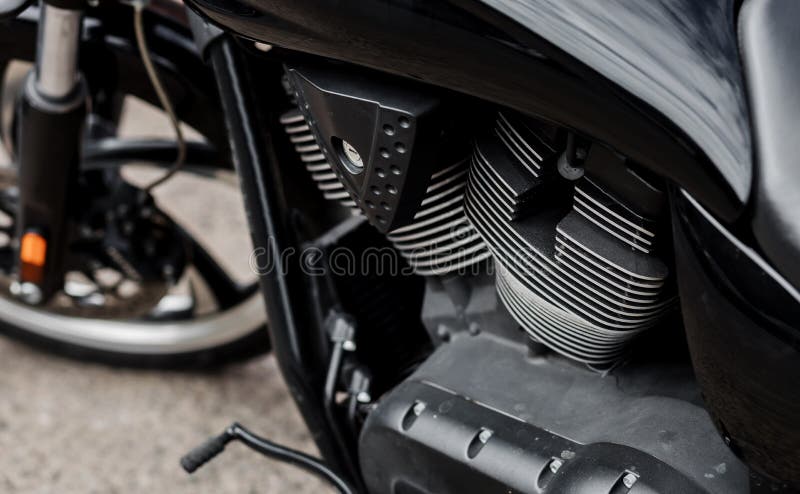 Motorcycles and Accessories in Modern Motorcycle Stock Image - Image of ...