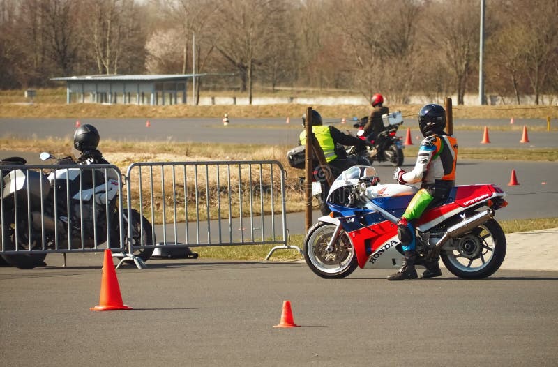 Motorcycles at ADAC Driving Safety Aquaplaning Training Editorial Photo ...