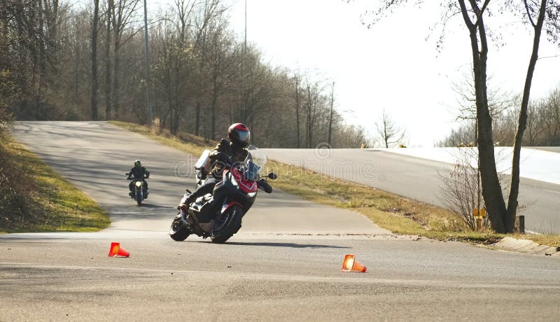 Motorcycles at ADAC Driving Safety Aquaplaning Training Editorial Stock ...