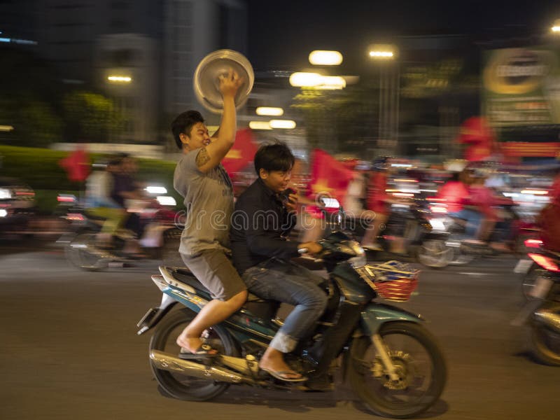 Motorcycles Go Forward at Night Editorial Stock Image - Image of ...