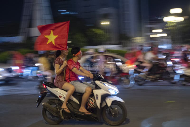 Motorcycles Go Forward at Night Editorial Image - Image of children ...