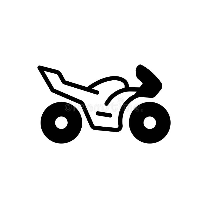 Black Solid Icon for Motorcycles, Motorbike and Bike Stock Illustration ...