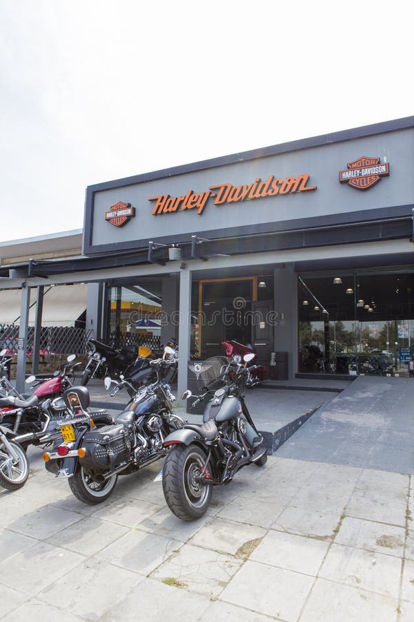 Motorcycles Parked in Front of a Motorcycle Shop Editorial Stock Image ...
