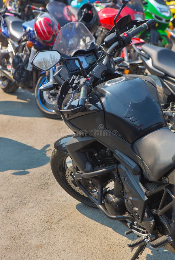 Many Motorcycles on Parking Stock Photo - Image of parking, engine ...