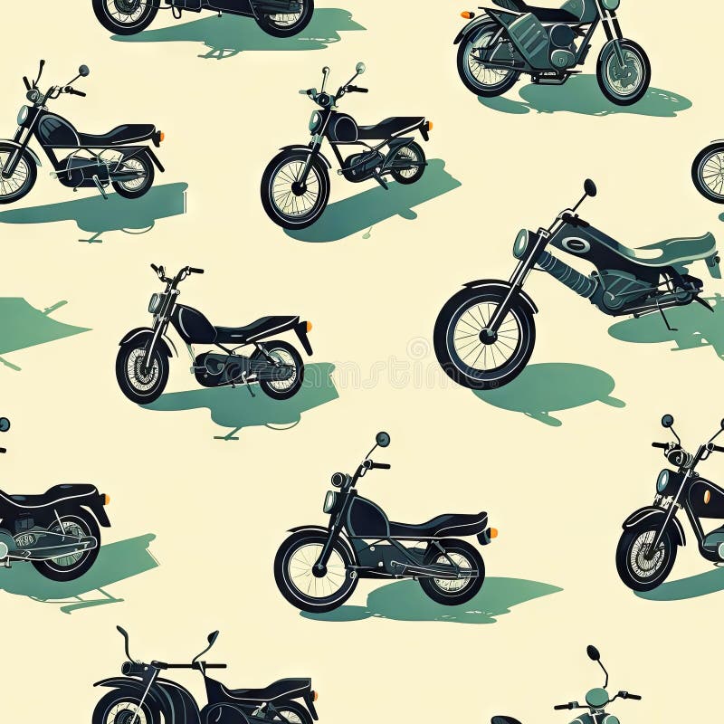 Motorcycles with Shadow Pattern Banner Wallpaper Stock Image - Image of ...