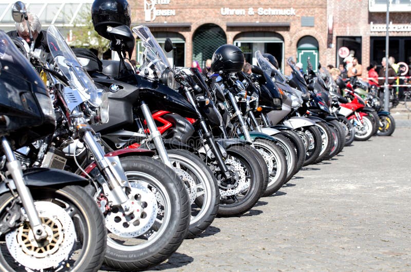 Motorcycles Standing in the Row at a Store Editorial Photo - Image of ...