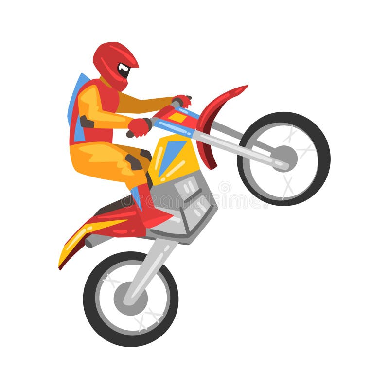 Motorcyclist Driving Motorcycle, Motocross Racing Vector Illustration ... Motorcyclist Driving Motorcycle, Motocross Racing Vector Illustration ...
