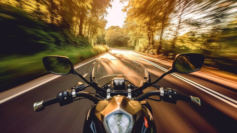 Motorcyclist First Person View. Generative AI Stock Illustration ...