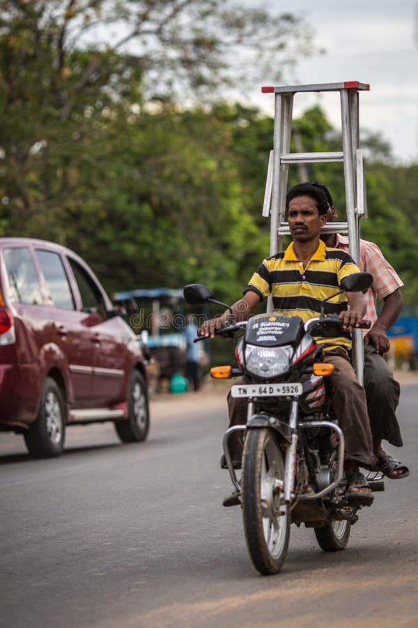 Motorcyclist in India editorial stock photo. Image of editorial - 34582188