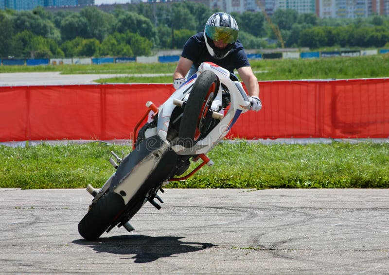 Motorcyclist Performs Motorcycle Jumping Editorial Stock Image - Image ...