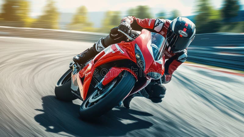 Motorcyclist Racing on a Circuit Stock Image - Image of dynamic ...