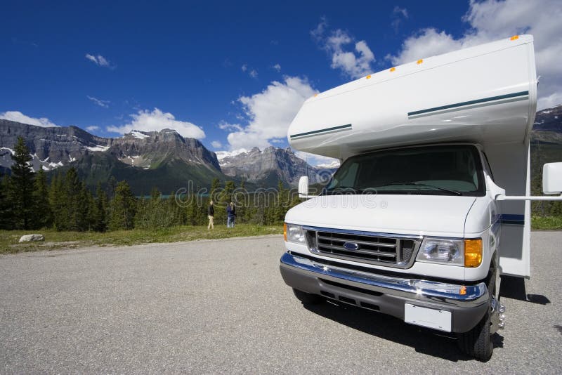 Motorhome Side View and Wide Angle Stock Image - Image of mountains ...