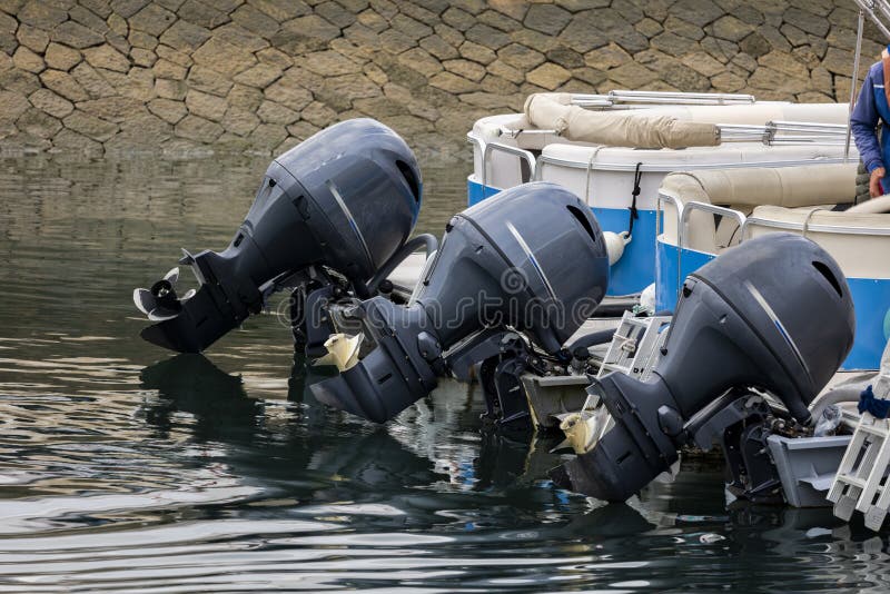 Motorized Speed Boats Engines Stock Photo - Image of fuel, power: 268193418