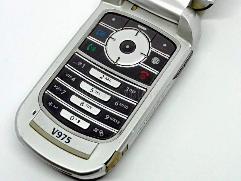 Motorola V975 Flip Phone Showing Keypad and Navigation Wheel Editorial ...