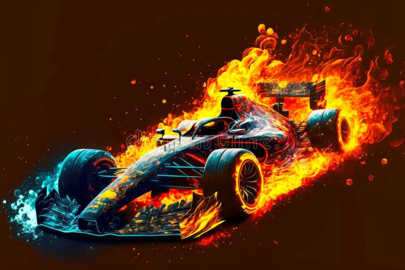 Motorsport Sports Racing Car with Wheels on Fire Extreme Racing ... Motorsport Sports Racing Car with Wheels on Fire Extreme Racing ...