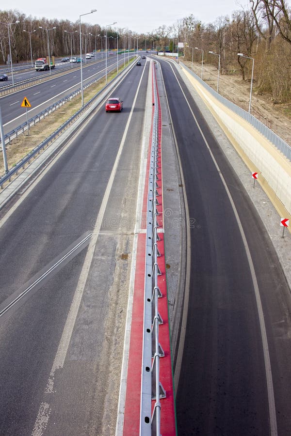 Multi-lane highway stock photo. Image of directions, signs - 4086162