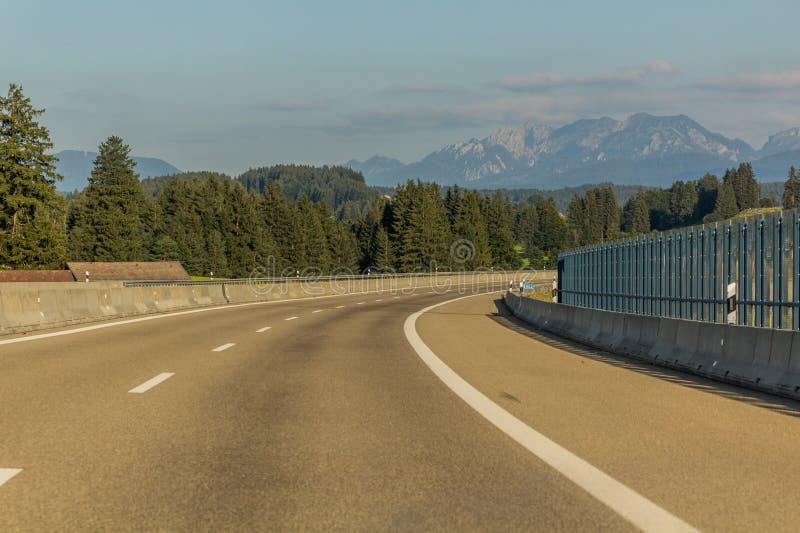 A7 motorway in Alps, Germa stock image. Image of expressway - 281408861