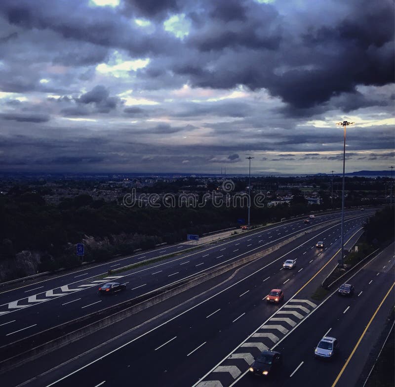 Motorway in Dublin stock photo. Image of background - 113753306