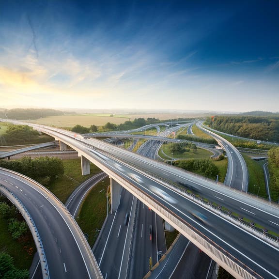 Motorway Junction, AI Generated Stock Illustration - Illustration of ...